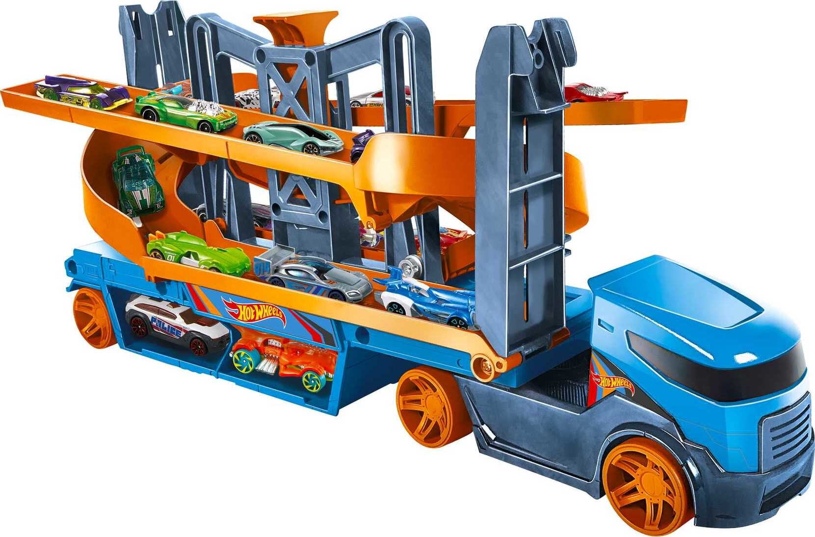 Buy Hot Wheels City Lift & Launch Hauler Vehicle With 1 Hot Wheels Car ...