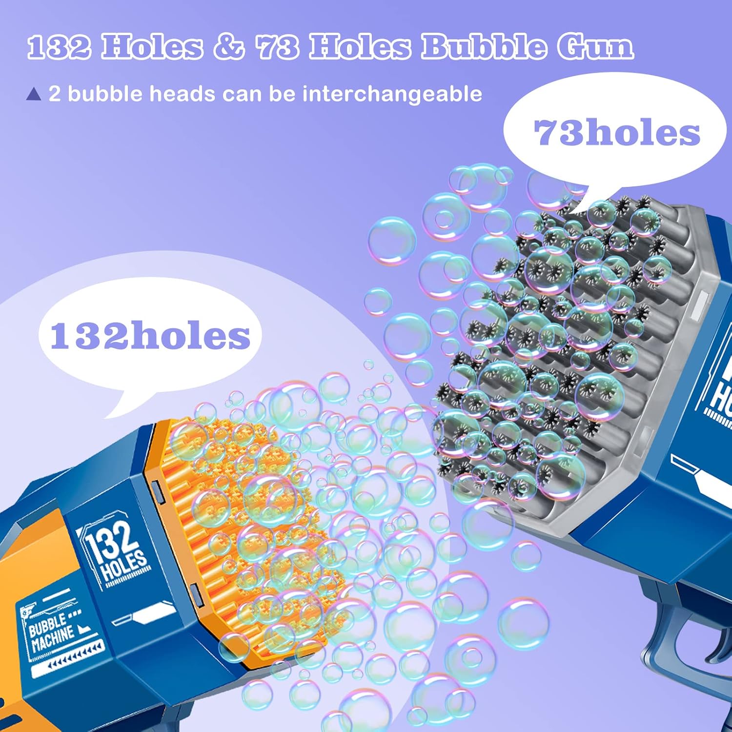 Buy Stondino 132-Hole Bubble Gun Upgraded Bubble Machine Gun with LED ...