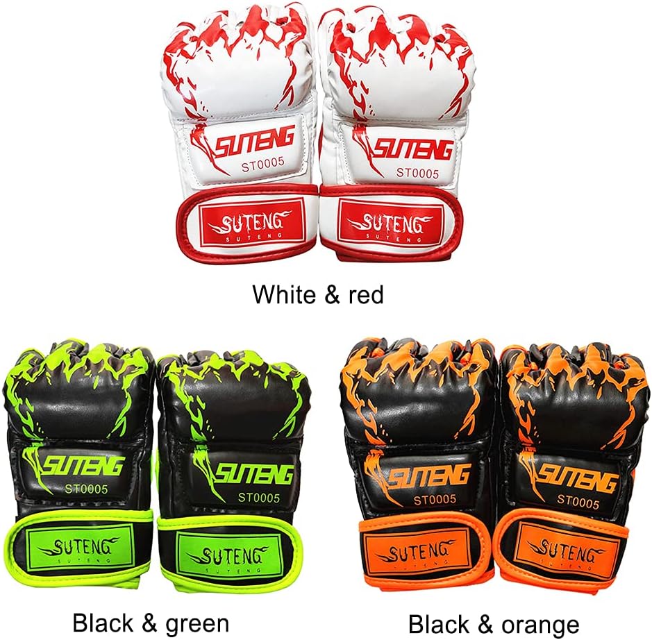 Buy Half Finger Boxing Gloves MMA Training Boxing Mitts Thai Punching ...